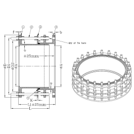 Hegawa Dimantling joint, type HS-2, c/w. flanges drilled acc. to PN 10 ...